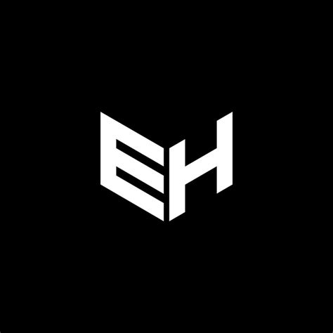 Eh Letter Logo Design With Black Background In Illustrator Vector Logo