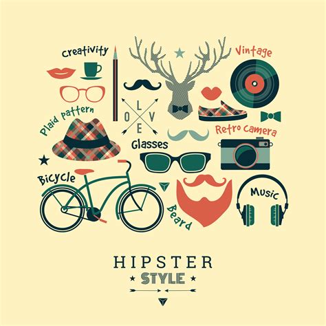 Flat Design Vector Illustration Of Hipster Style 292425 Vector Art At Vecteezy