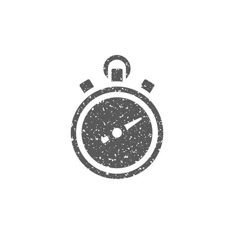 Icône Du Chronomètre En Illustration Vectorielle De Texture Grunge