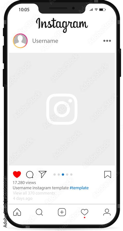 Instagram Mockup Interface Template On Apple Iphone Screen Interface