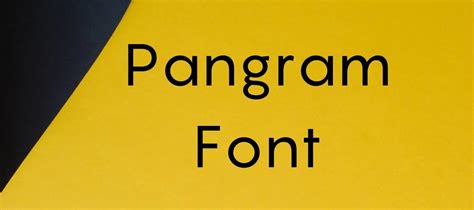 Pangram Font Free Download