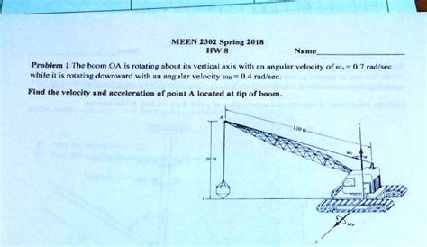 Solved Meen2302spring 2018 Hw8 Name Probiem 1 The Boom Oa Is Rotating About Its Vertical Axis