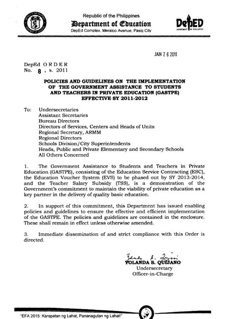 Deped Order No 8 S 2011 Pdf
