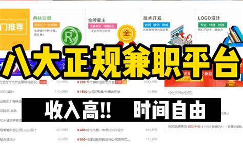 【副业合集】8个正规网上兼职平台，挑战十分钟收获1500，东山再起的机会来 哔哩哔哩