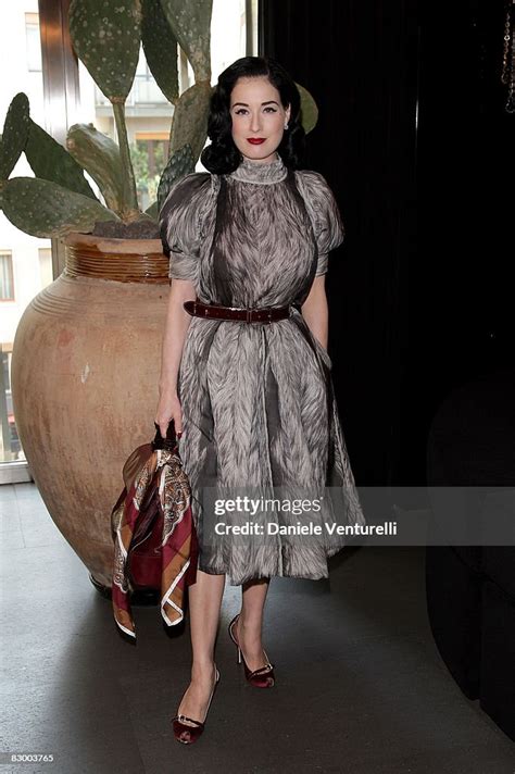 Dita Von Teese Poses In The Prive Prior The Dolce And Gabbana Fashion
