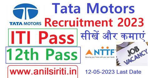 Tata Motors Nttf Recruitment 2023 ‣ Anil Sir Iti