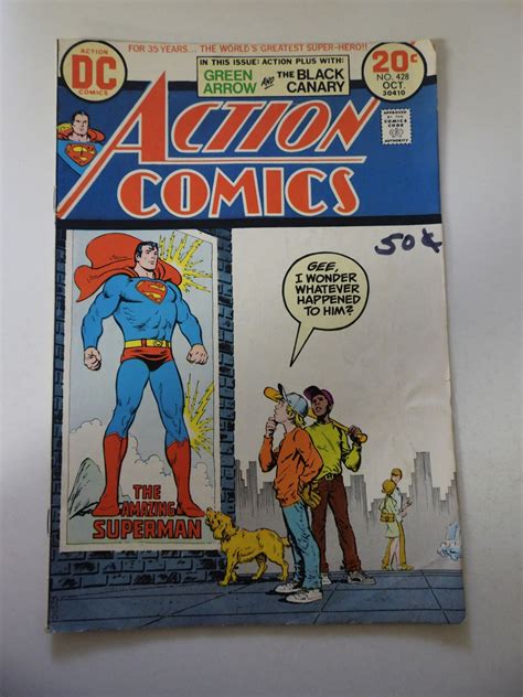 Action Comics VG Condition Moisture Stain Fc Comic Books Bronze Age DC Comics