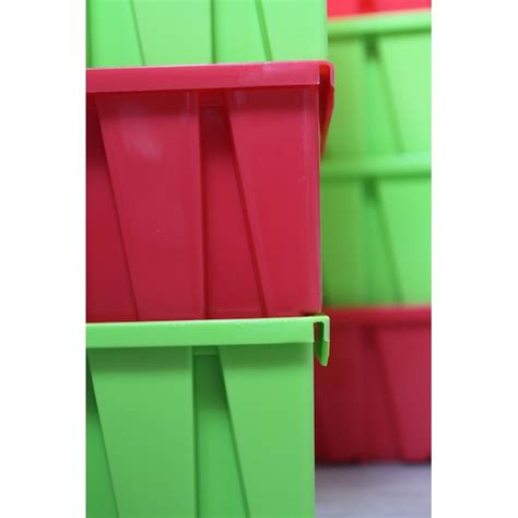 Basicwise 4 5 In W X 3 In H X 8 In D Multicolor Plastic Stackable Bin