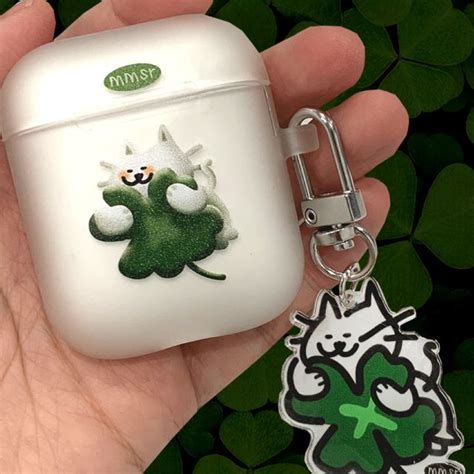 머머스룸 럭키캣 에어팟 123프로프로2 케이스 네잎클로버 행운 고양이케이스 Lucky Cat Airpods Case 위시버킷