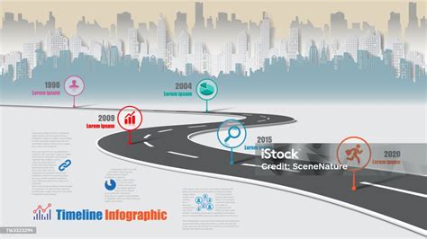 비즈니스 로드맵 타임라인 인포그래픽 벡터 일러스트레이션 0명에 대한 스톡 벡터 아트 및 기타 이미지 0명 개념 거리 Istock