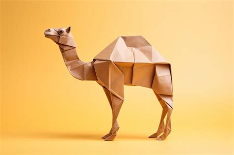 Premium Ai Image Photo Minimalist Origami Camel Composition