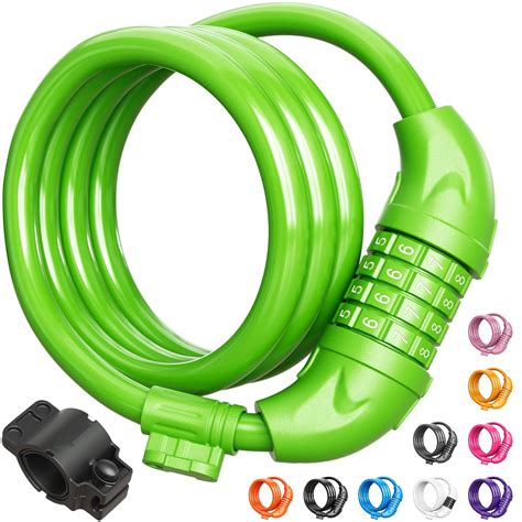Titanker Personalized Combination Cable Bicycle Lock Green Coiling