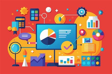 Collage Of Colorful Data Analysis Elements Featuring Graphs Charts And