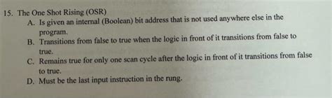 Solved 15 The One Shot Rising Osr A Is Given An Internal