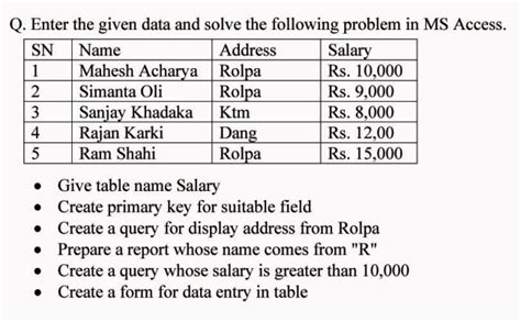 Ms Access Model Question For Computer Operator Exam My Diary
