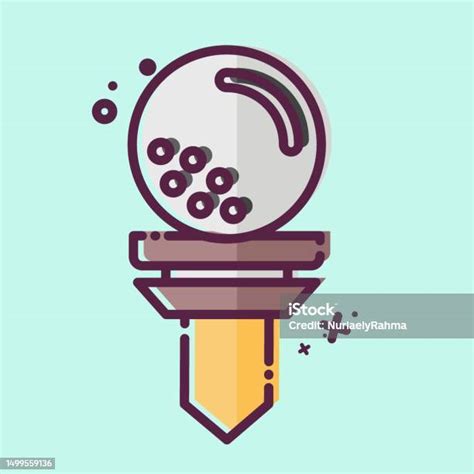 Tee Ikon Terkait Dengan Simbol Golf Gaya Mbe Desain Sederhana Dapat