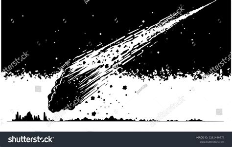 Meteor Vector Black Line Illustration Isolated Stock Vector Royalty Free 2281486973 Shutterstock