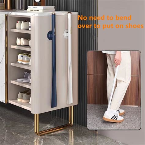 플라스틱 신발 추출기 신발 리무버 리프터 당기기 도구 매우 긴 신발 뿔 간편한 손잡이 숟가락 1 개 32 Cm