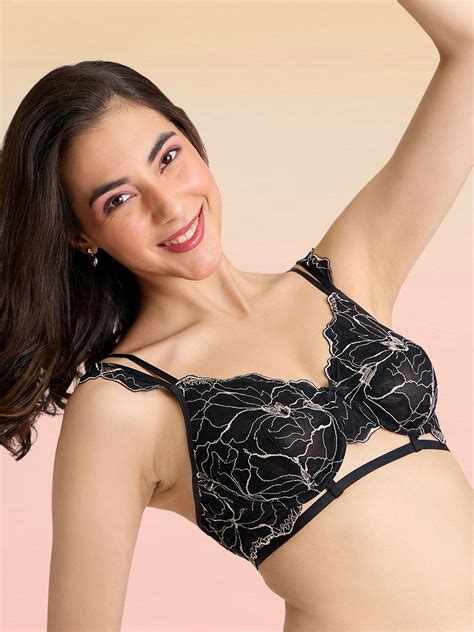 Lola And Mae The Parisian Cut Contour Wired Lacy Bra Lmb1026 Black Nykd