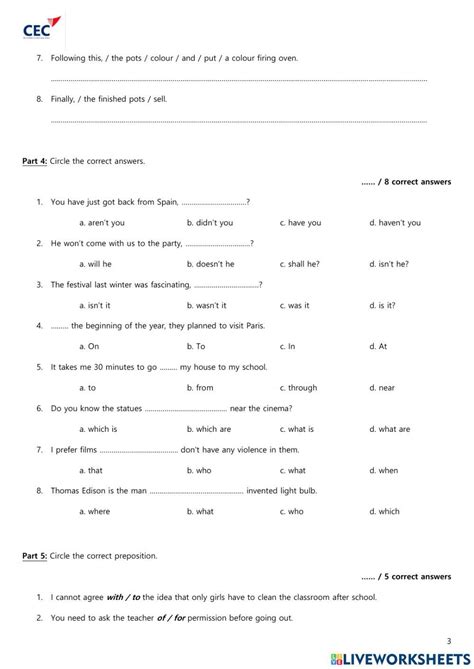Es61 Written Test 1 Interactive Worksheet Live Worksheets