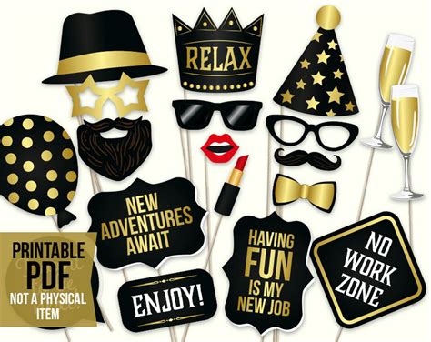 Retirement Photo Booth Props Printable Pdf Retirement Party Ideas