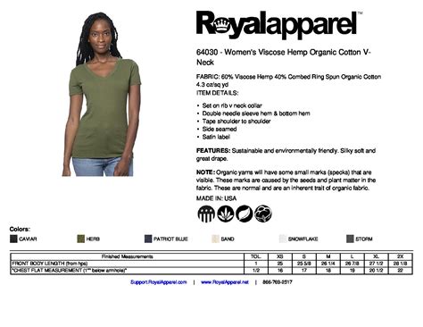 Viscose Hemp Organic Cotton V Neck Narrow Cut Royal Apparel 3