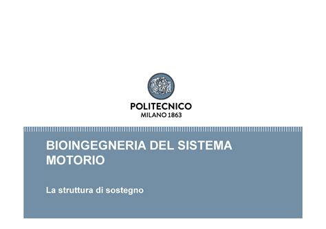 L3 Lezione 3 Bioingegneria Del Sistema Motorio La Struttura Di