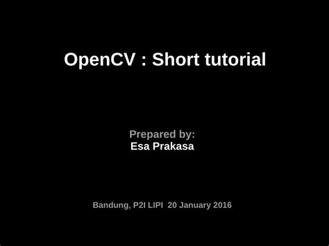 pdf opencv a short tutorial with some working example codes
