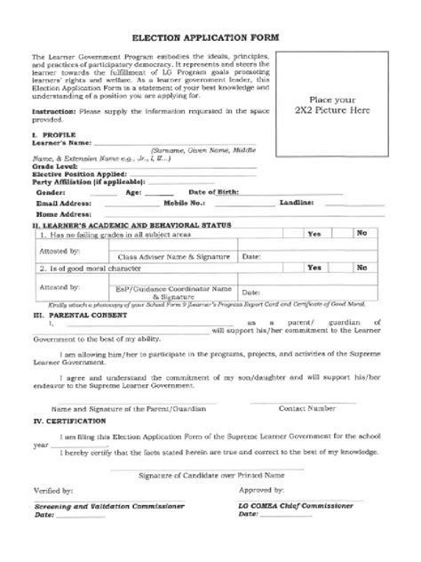 Election Application Form Pdf Election Application Form Pdf
