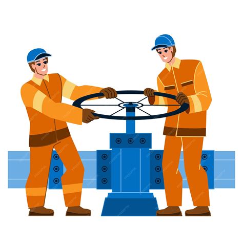 Premium Vector Pipeline Workers Vector