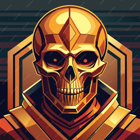 Golden Scull Vector Illustration Flat 2 Premium Ai Generated Vector