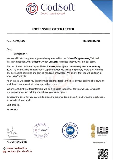 manisha m a on linkedin codsoft codsoftinternship javaprogramming