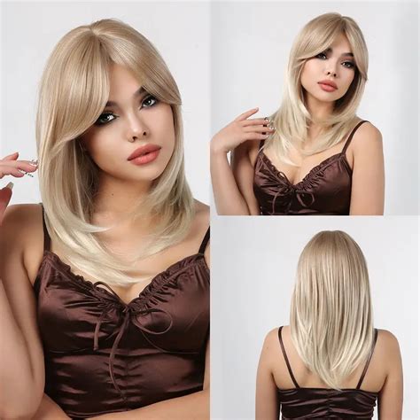 Short Blonde Bob Wigs With Bangs For Women Cute Bob Layered Temu