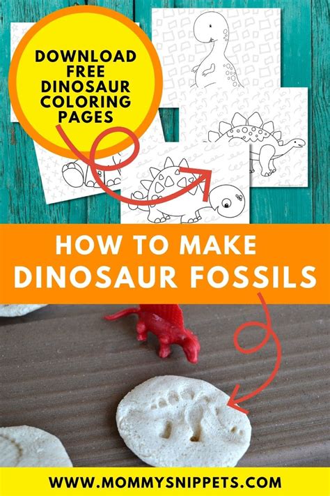 How To Make A Dinosaur Fossils Craft Free Dinosaur Coloring Pages