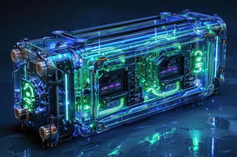 Futuristic Tech Device With Neon Lights Premium Ai Generated Image