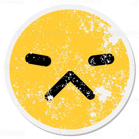 Simple Annoyed Face Circular Sticker 39912155 Png