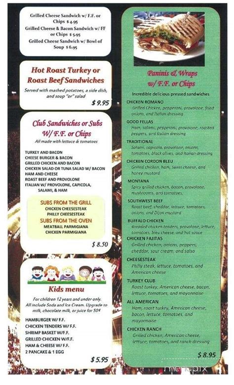 Menu Of Speedway Cafe In Dover De 19901