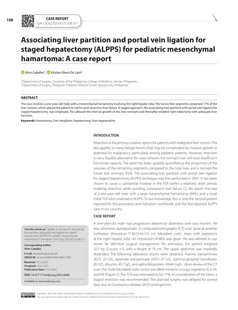 Pdf Associating Liver Partition And Portal Vein Ligation For Staged Hepatectomy Alpps For