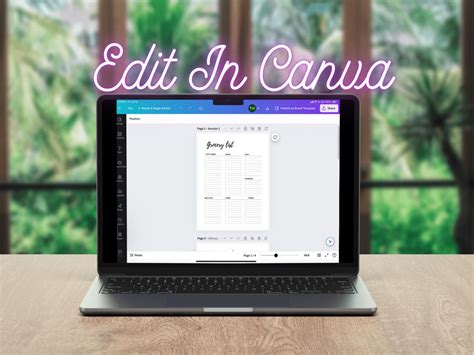 Editable Grocery List Template Grocery Checklist Grocery List Editable Grocery Tracker