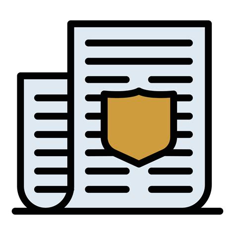 Policeman Document Paper Icon Color Outline Vector 15870158 Vector Art At Vecteezy