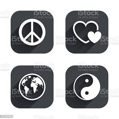 월드 글로브 아이콘크기 Ying Yang 팻말 하트 있습니다 라벨에 대한 스톡 벡터 아트 및 기타 이미지 라벨 모양 반란