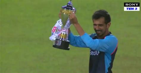 Watch Yuzvendra Chahal Celebrates With Trophy Ahead Of T20i Series