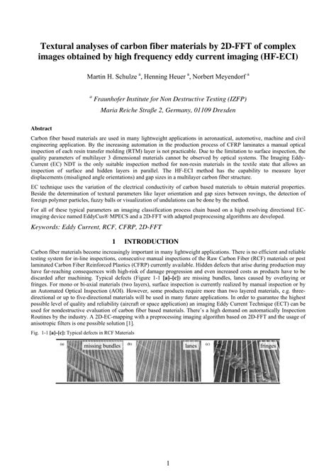 Pdf Textural Analyses Of Carbon Fiber Materials By 2d Fft Of Complex