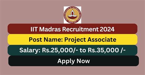 Iit Madras Recruitment 2024 Project Associate Posts Apply Now Tamilanguide