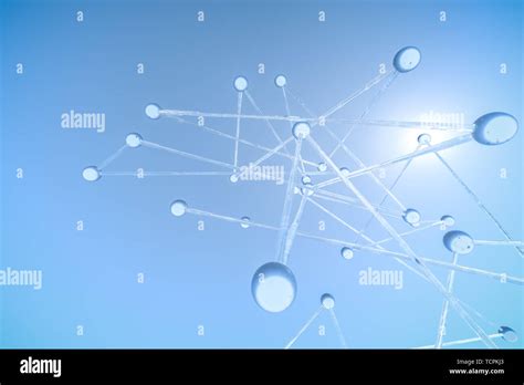 circular nodes and line structures three dimensional rendering stock