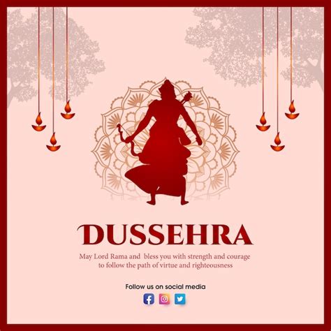 인도 축제 Dussehra 배너 프리미엄 벡터