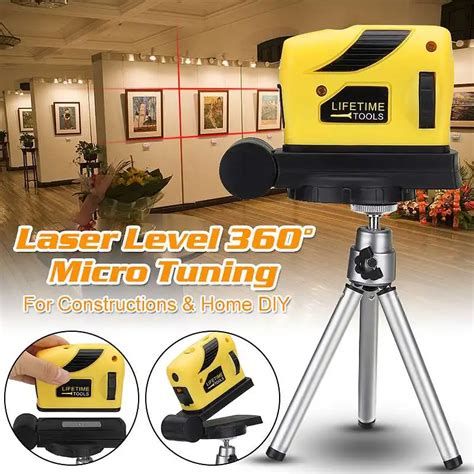 360 Degree Infrared Laser Level With Tripod And Base Micro Tuning Self Levelling Horizontal And