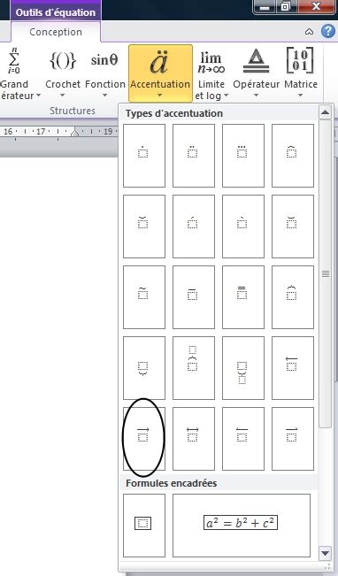 Utiliser Le Symbole Vecteur Sur Word Le Blog Parti Prof