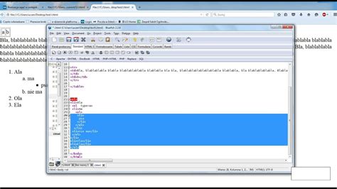 HTML wypunktowania i tabele ćwiczenie YouTube