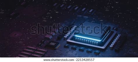 3d Rendering Empty Cpu On Computer Stock Illustration 2213428557